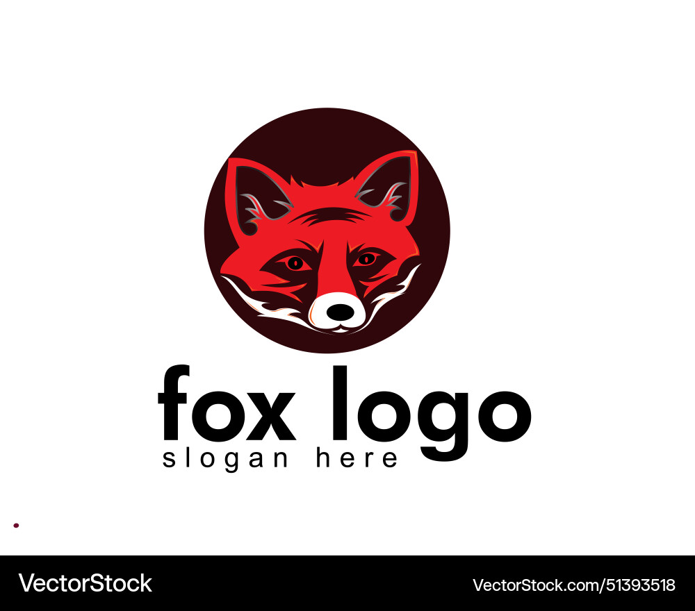Fox face logo Royalty Free Vector Image - VectorStock