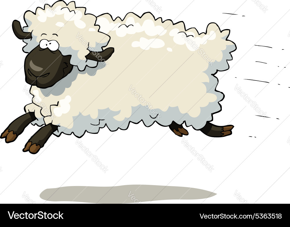 Galloping sheep Royalty Free Vector Image - VectorStock