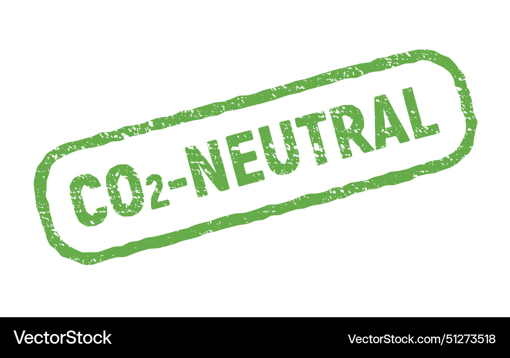 Green carbon neutral stamp environmental climate Vector Image