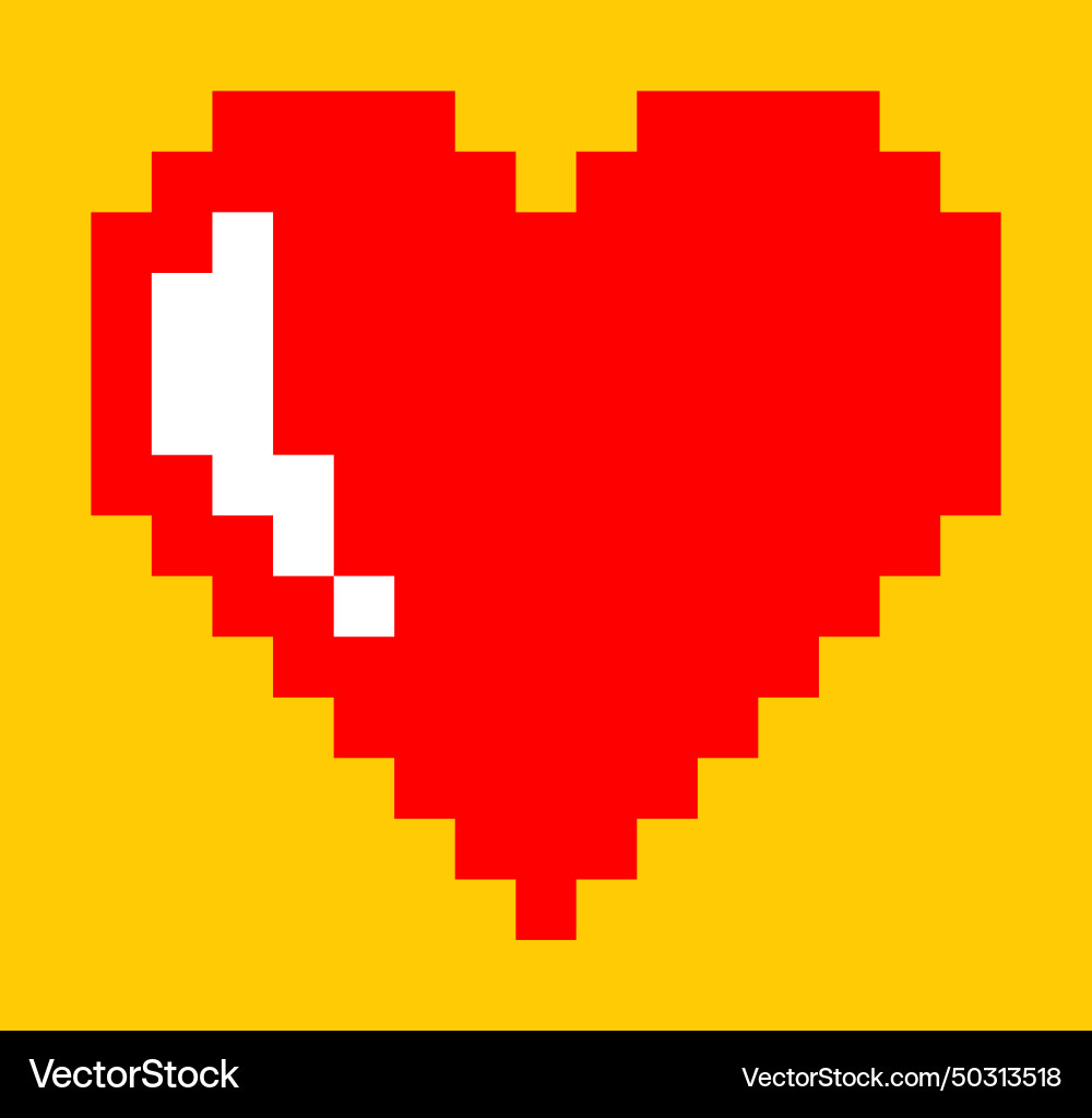 Heart pixel Royalty Free Vector Image - VectorStock