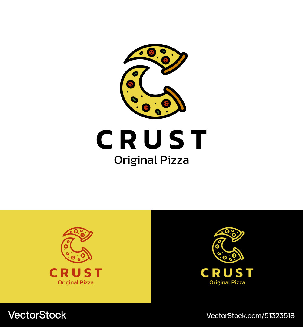 Letter c logo icon pizza slice Royalty Free Vector Image