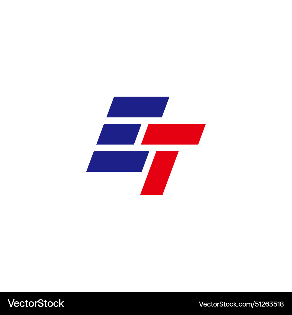 Letter et stripes motion colorful logo Royalty Free Vector
