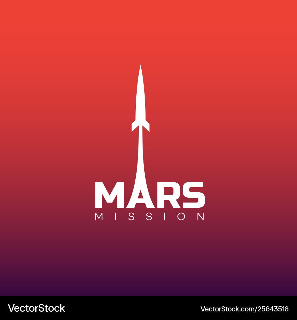 Mars Exploration Logo Royalty Free Vector Image