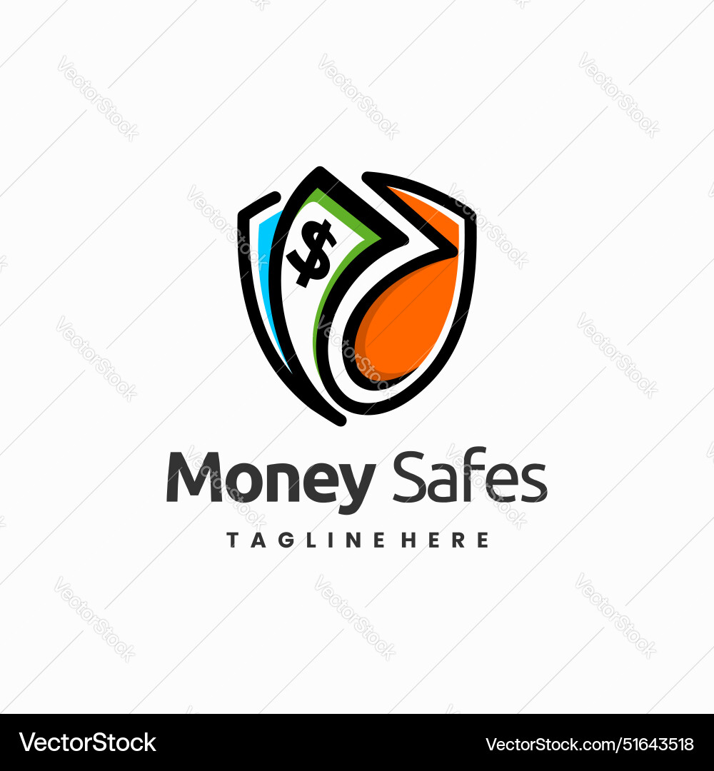 Pocket shield money logo design Royalty Free Vector Image