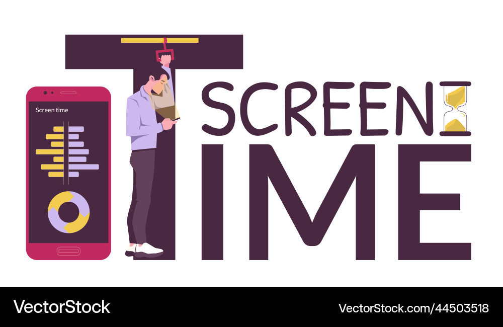 Screen time concept Royalty Free Vector Image - VectorStock