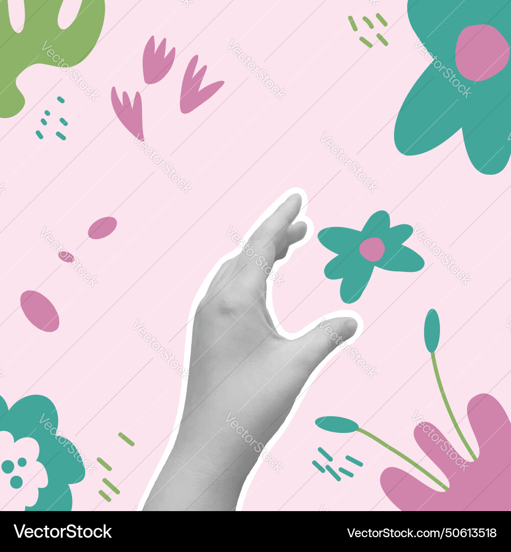 Spring collage background banner template Vector Image