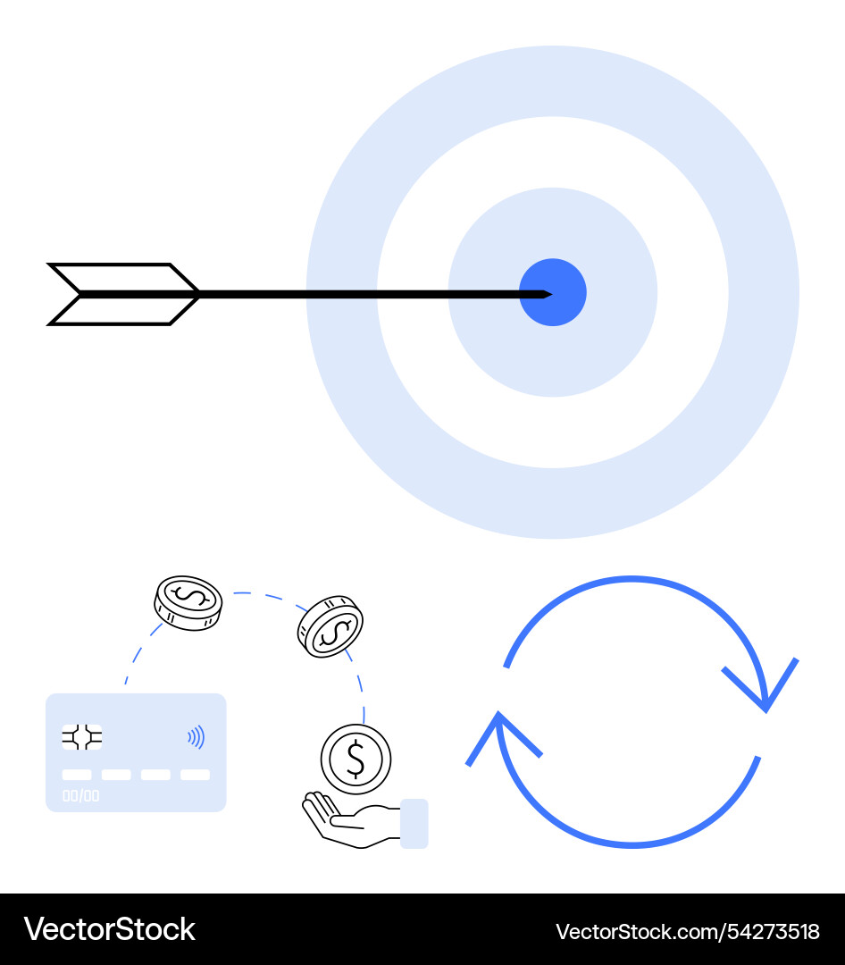 Target success with financial transactions via Vector Image