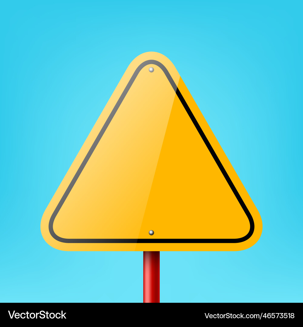 Yellow Road Sign Triangle Icon Royalty Free Vector Image