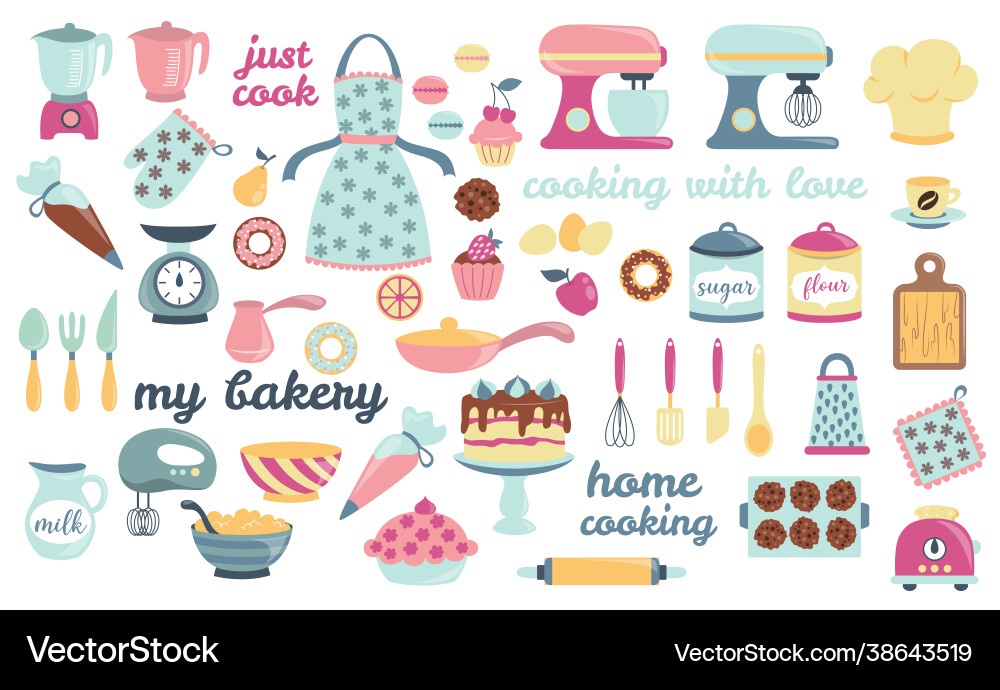 Bakery and cooking collection Royalty Free Vector Image