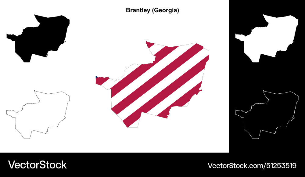 Brantley outline map Royalty Free Vector Image