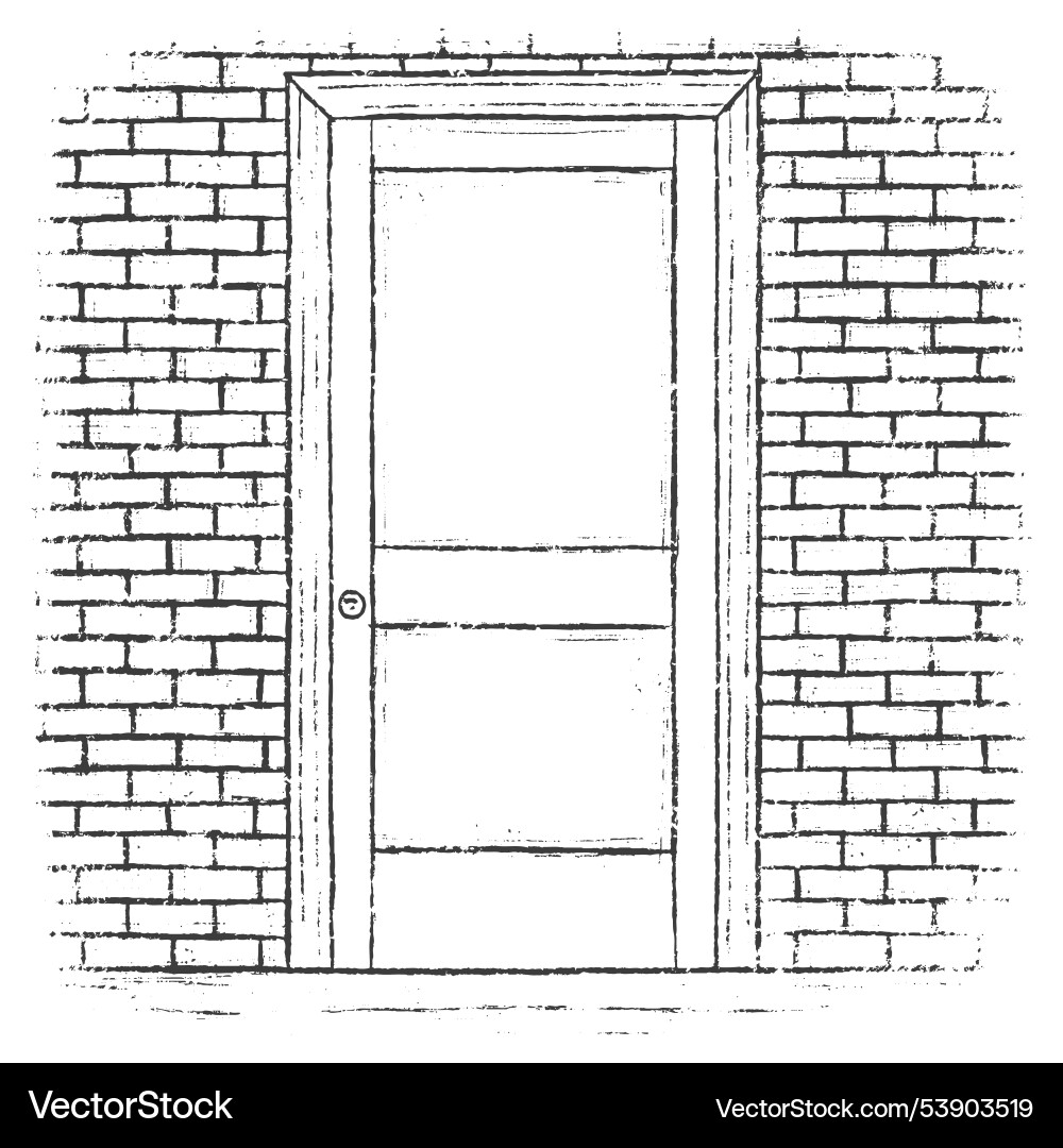 Brick Wall Doorway Royalty Free Vector Image - VectorStock