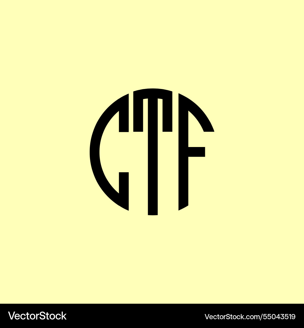 Creative rounded initial letters ctf logo Vector Image