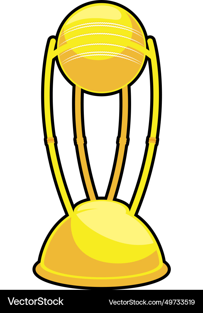 Cricket trophy design Royalty Free Vector Image