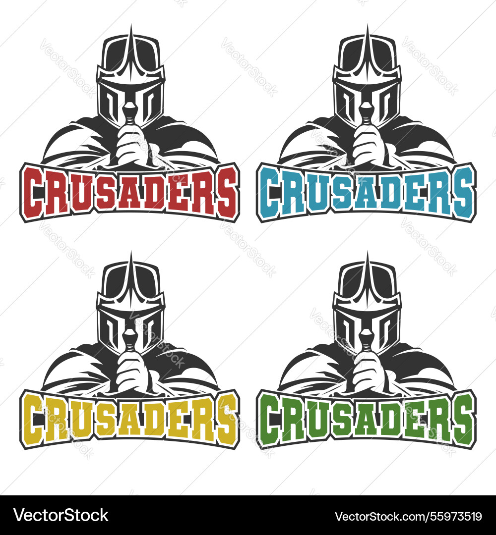 Crusaders clip art design mascot Royalty Free Vector Image