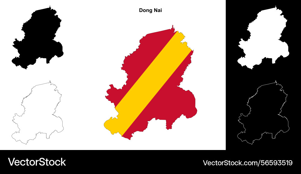 Dong nai outline map Royalty Free Vector Image