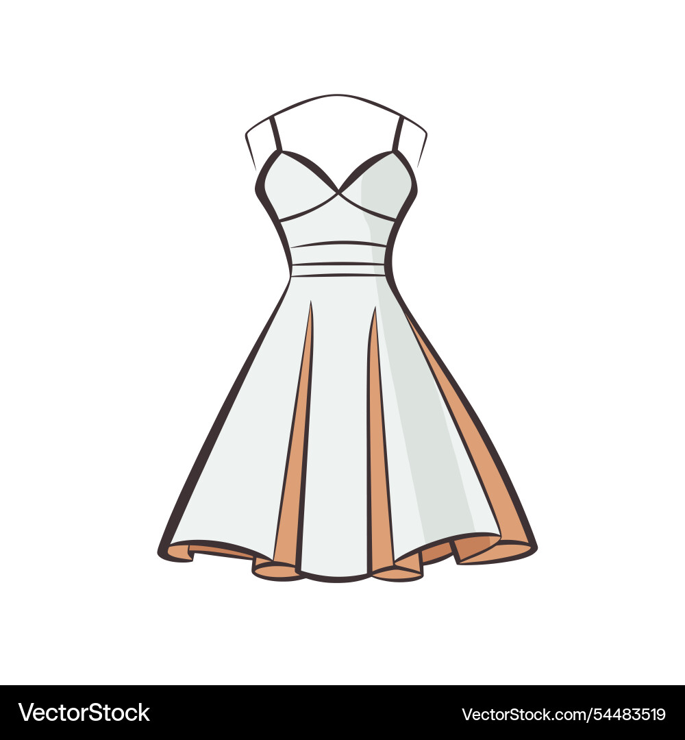 Elegant dress design showcasing a simple yet Vector Image