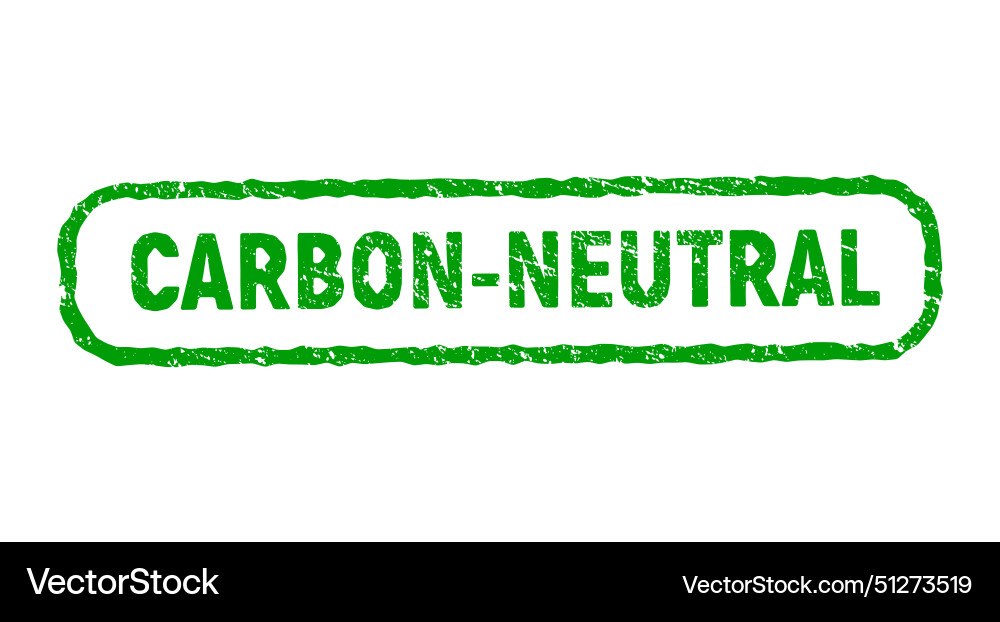 Green carbon neutral stamp environmental climate Vector Image