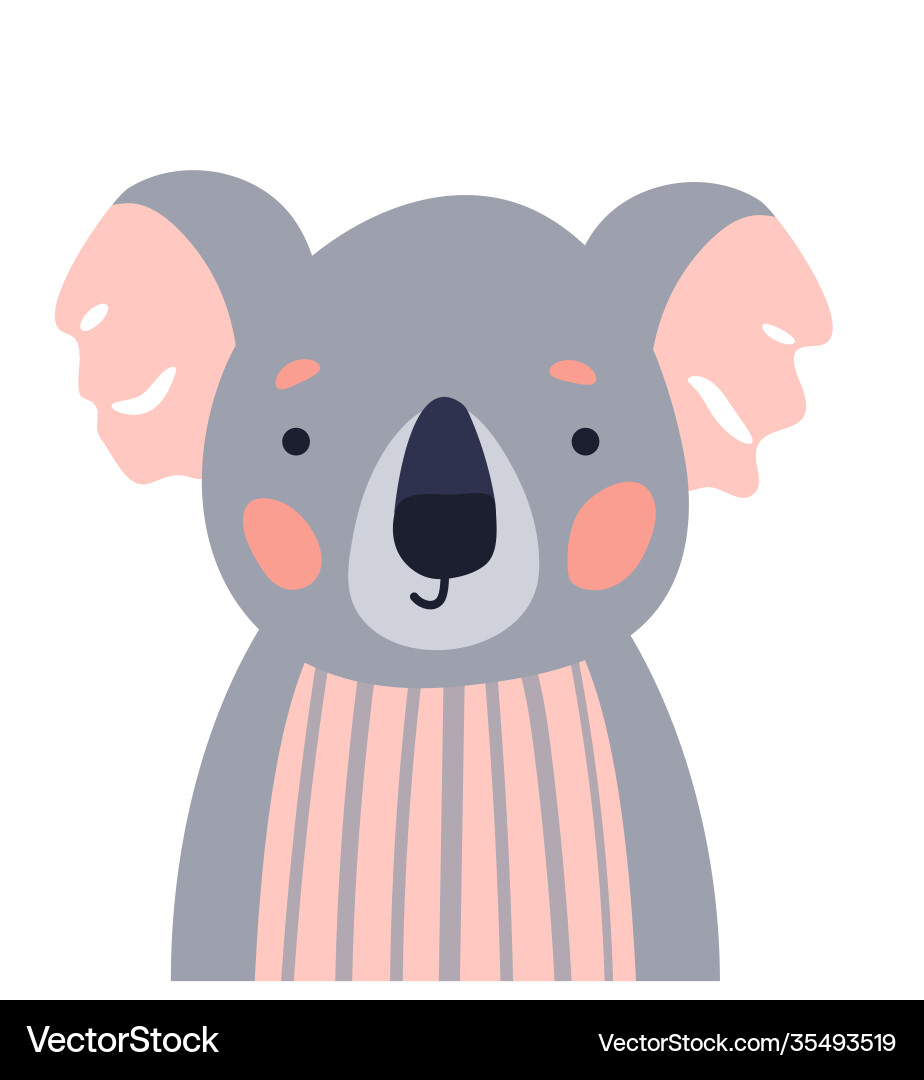 Koala cute animal baby face Royalty Free Vector Image