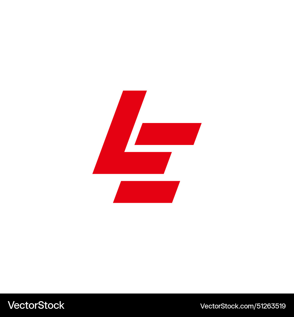 Letter le stripes motion colorful logo Royalty Free Vector