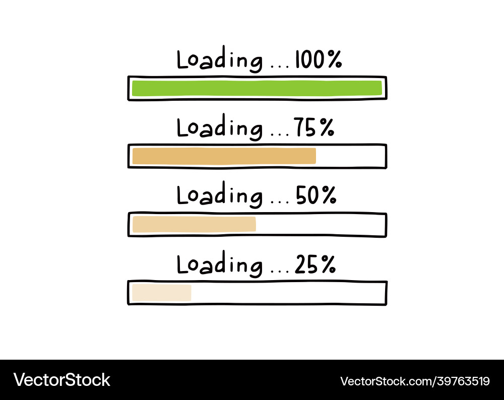 Loading bar doodle element hand drawn Royalty Free Vector