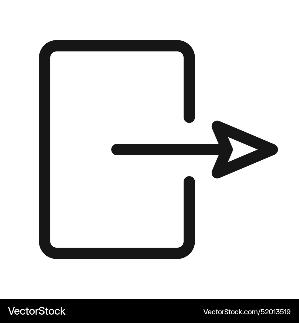 Logout icon black line art Royalty Free Vector Image