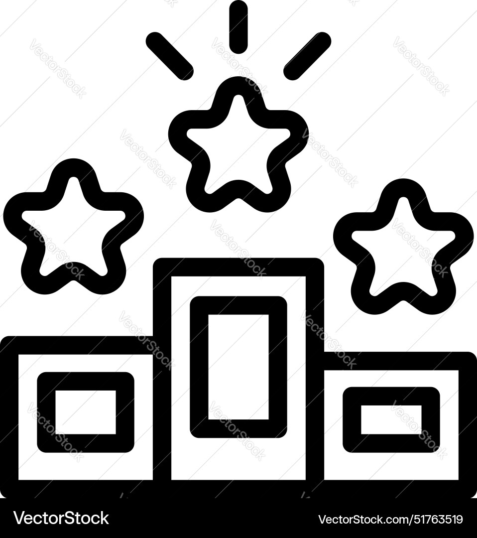 Podium with stars shining for first second Vector Image