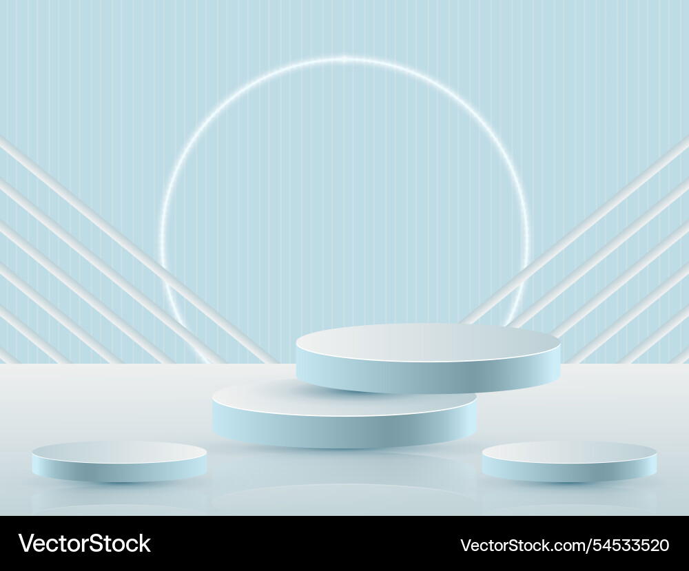 Abstract cylinder geometric stage platform Vector Image