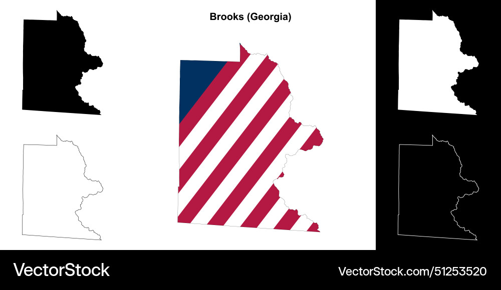 Brooks outline map Royalty Free Vector Image - VectorStock