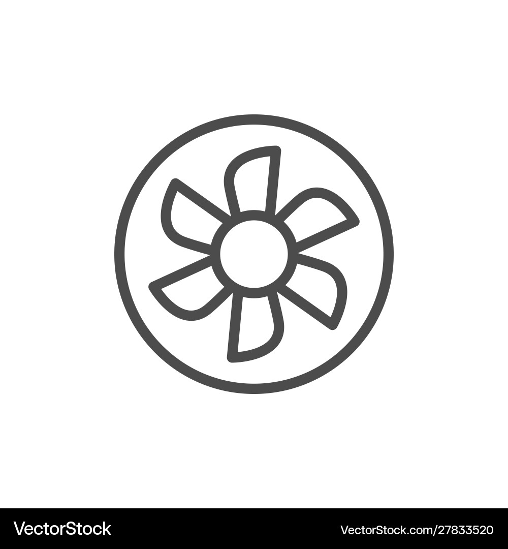 Fan line outline icon and wind equipment Vector Image