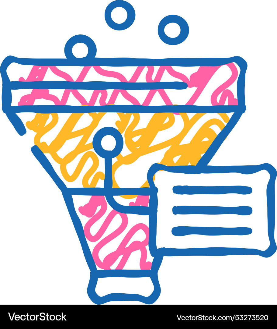 Funnel Filter Data Science Icon Doodle Royalty Free Vector