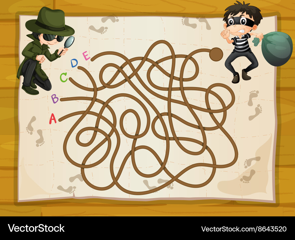 Game template with spy and criminal Royalty Free Vector