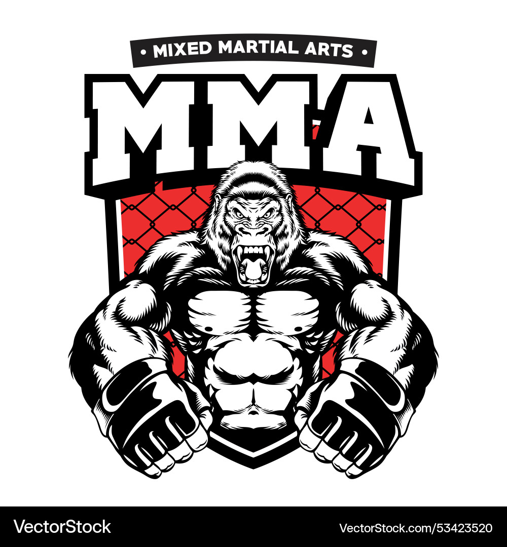Gorilla with boxing glove shirt design Royalty Free Vector