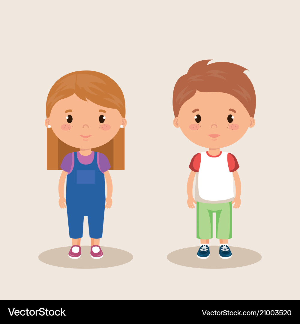 Little kids friendly characters Royalty Free Vector Image