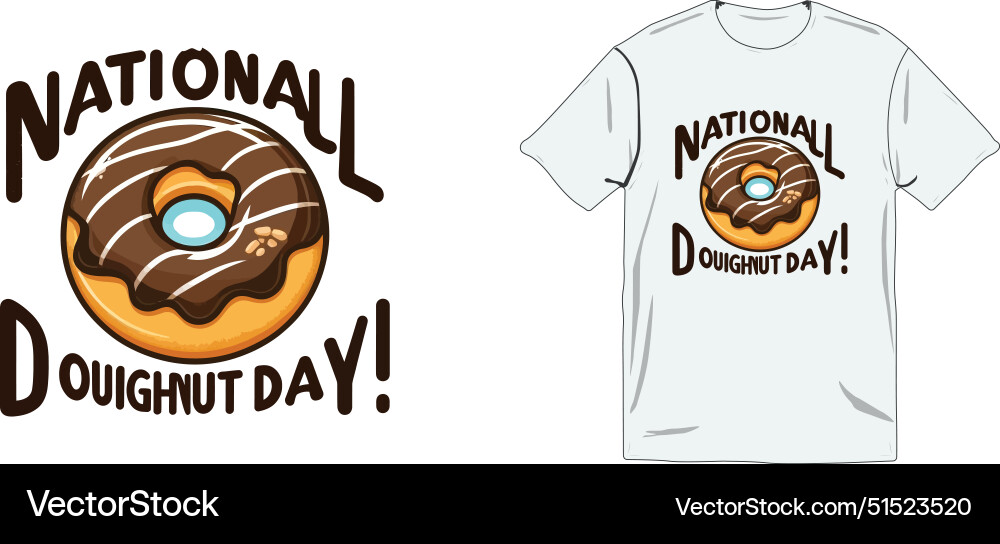 National donut day calligraphy lettering Vector Image