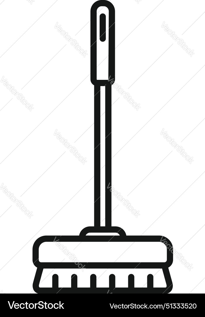 Simple line icon of a broom Royalty Free Vector Image