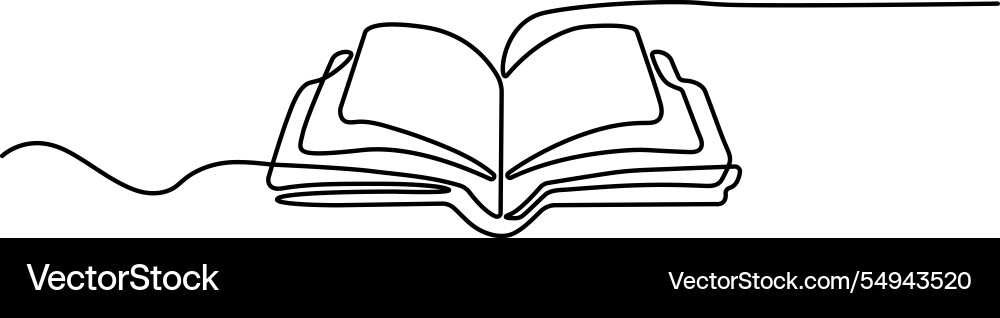Stacked open book one-line drawing Royalty Free Vector Image