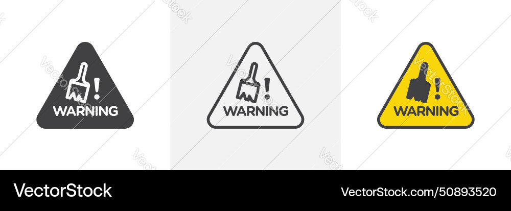 Wet paint sign icon set caution for freshly Vector Image
