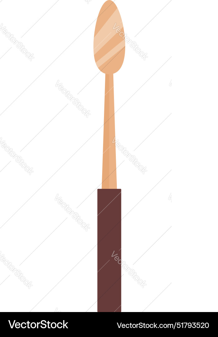Wooden spoon standing upright on white background Vector Image