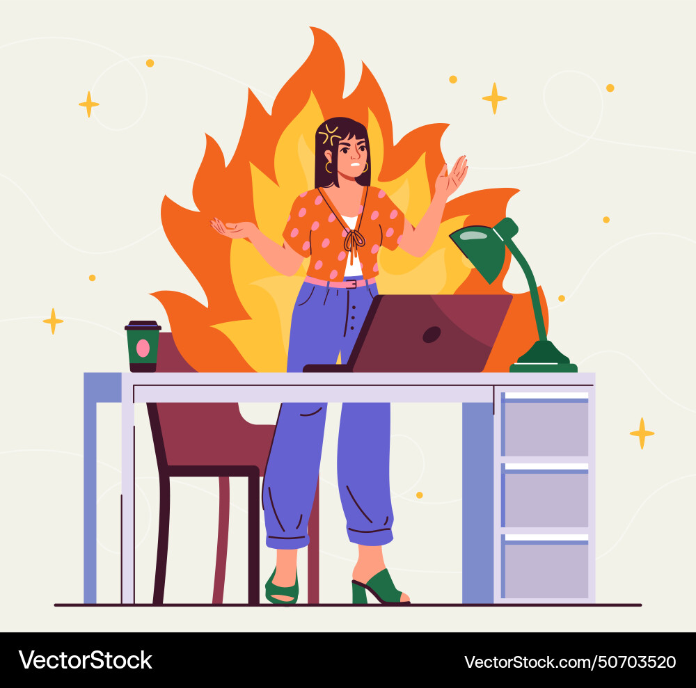 Worker in anger Royalty Free Vector Image - VectorStock