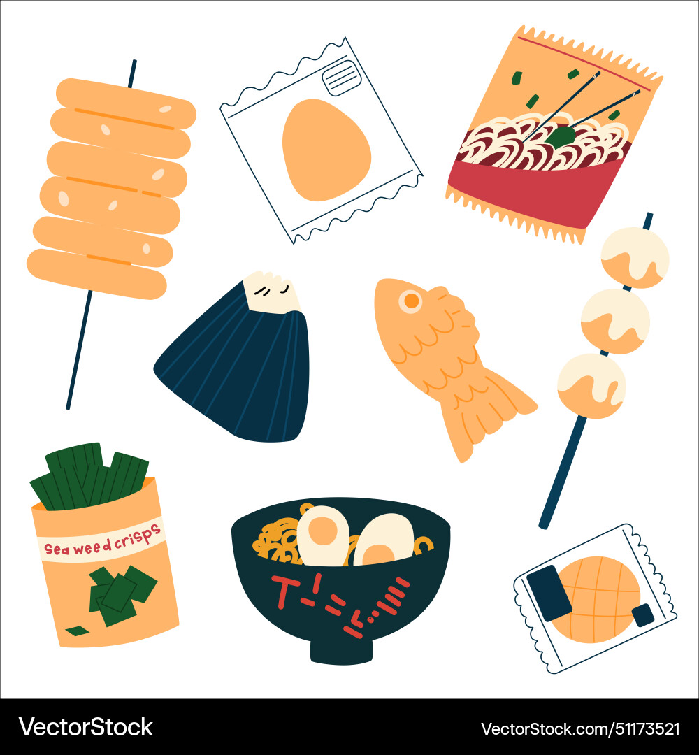 Asian street food fast Royalty Free Vector Image