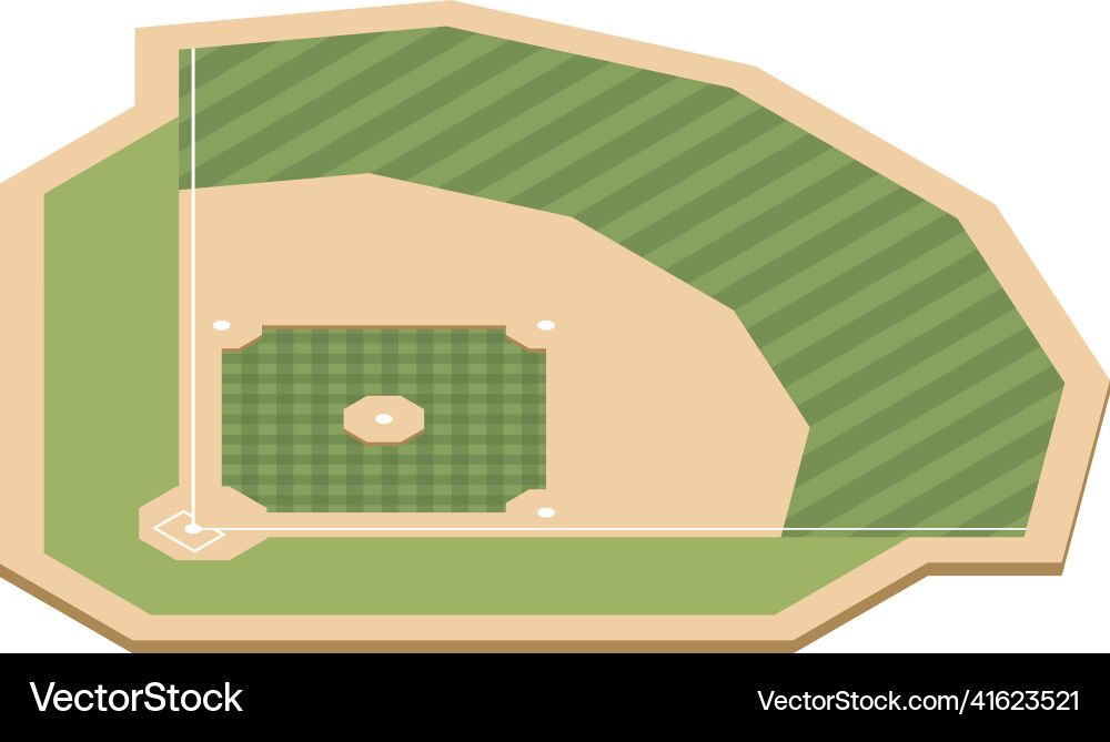 Baseball field isometric composition Royalty Free Vector