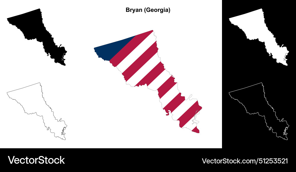 Bryan outline map Royalty Free Vector Image - VectorStock
