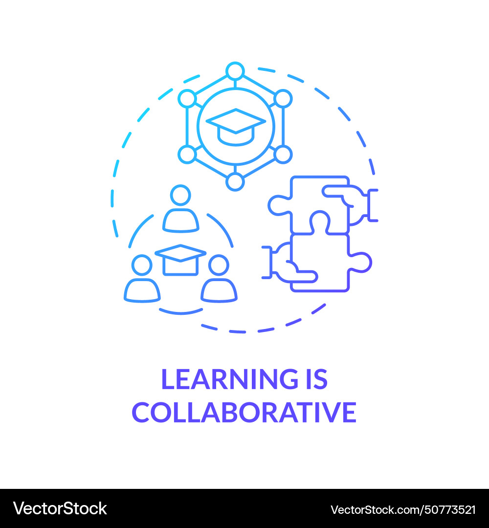 Collaborative learning blue gradient concept icon Vector Image