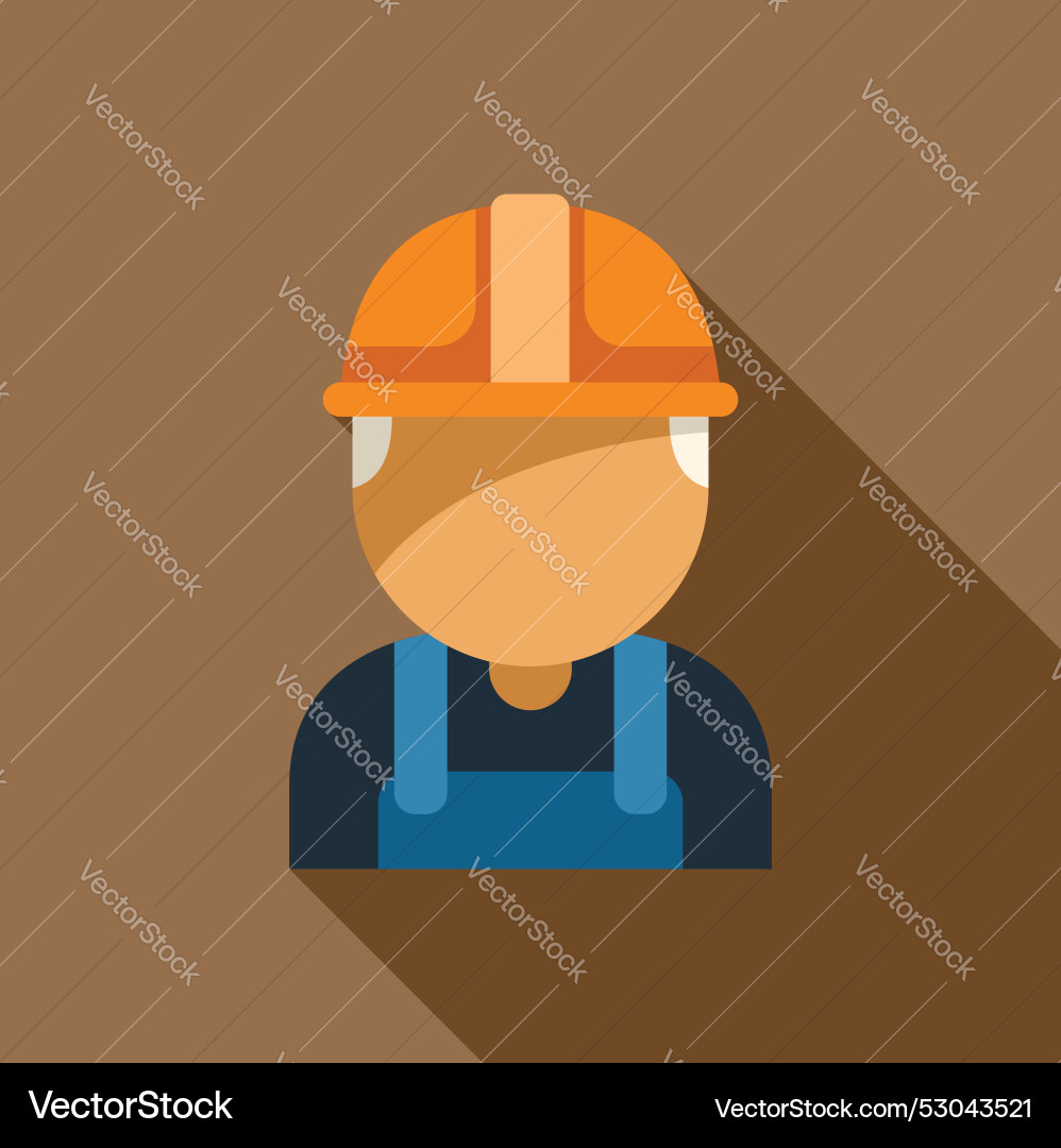 Construction worker wearing hard hat and overalls Vector Image