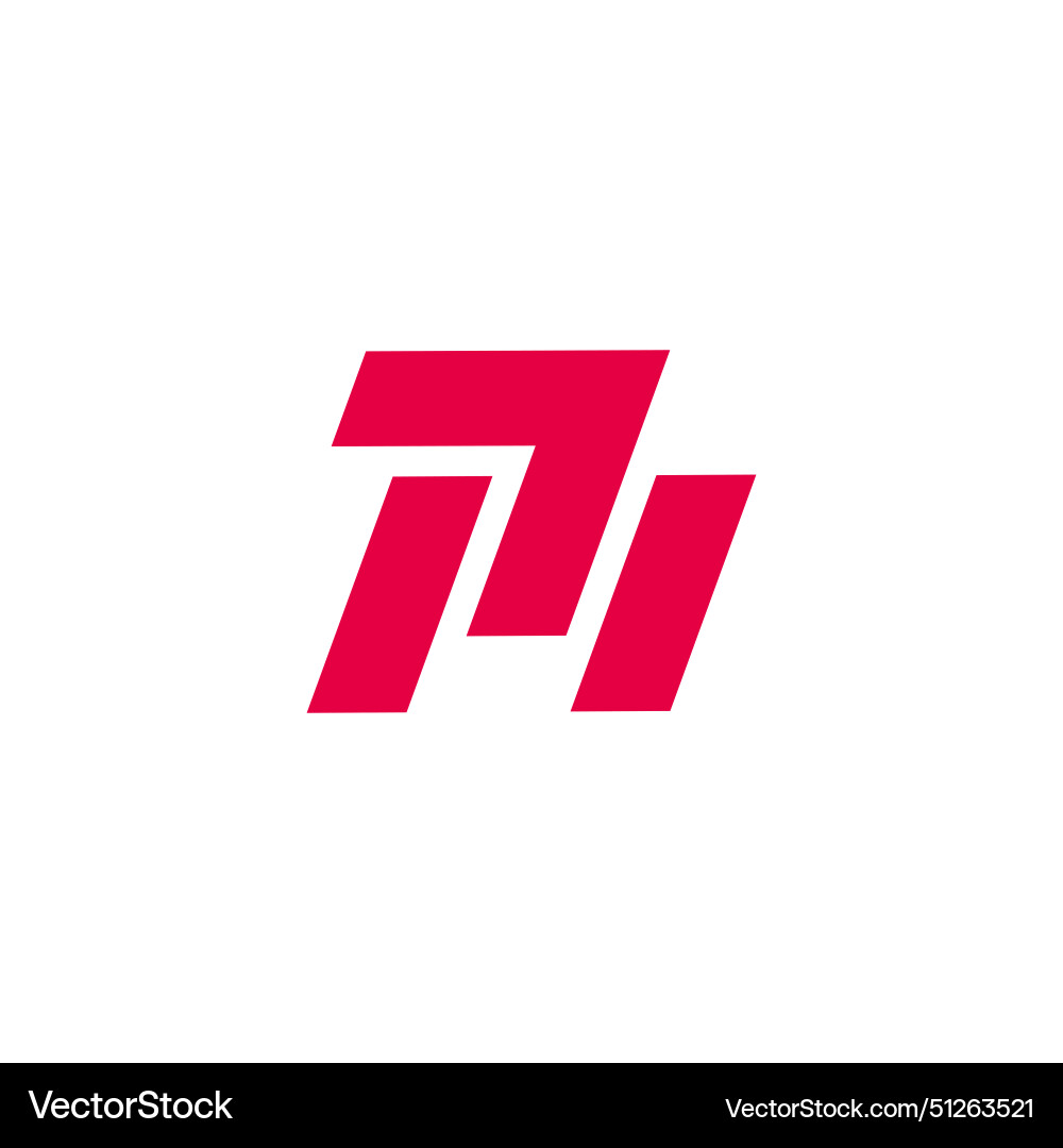 Letter pi arrow stripes abstract logo Royalty Free Vector