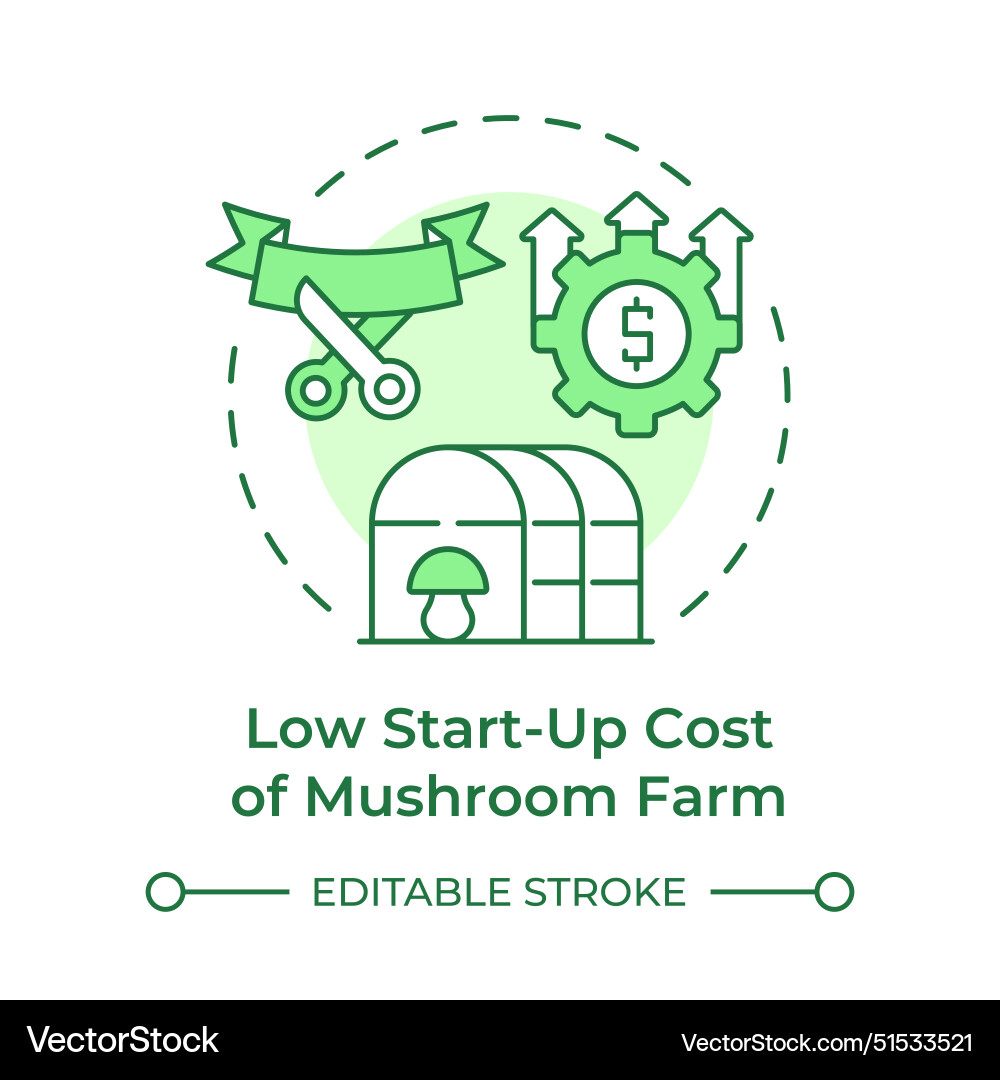 Low startup costs soft green concept icon Vector Image