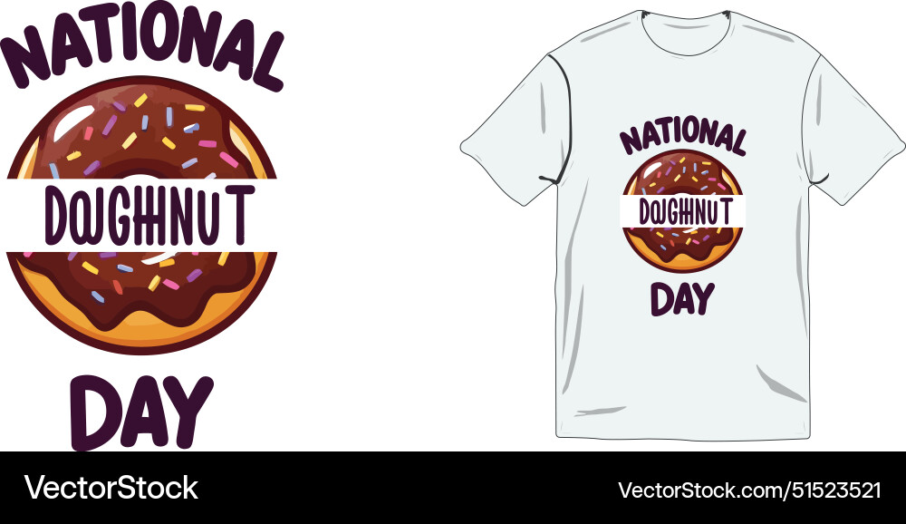 National donut day calligraphy lettering Vector Image