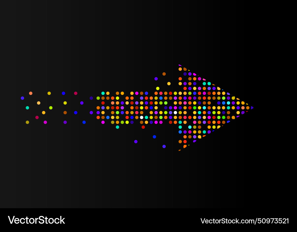 Pixel arrow isolated dotted graphic element Vector Image