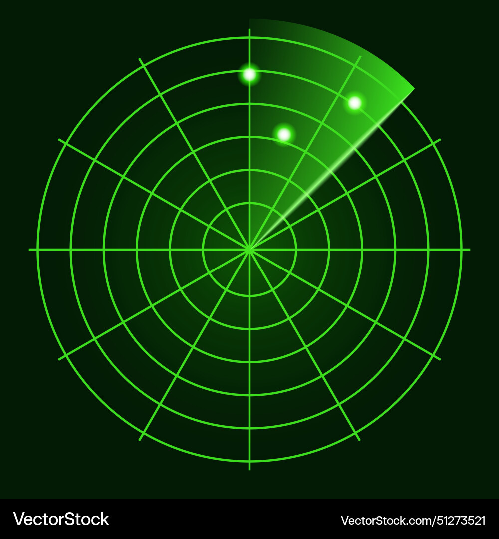 Radar military sonar hud map digital graphic Vector Image