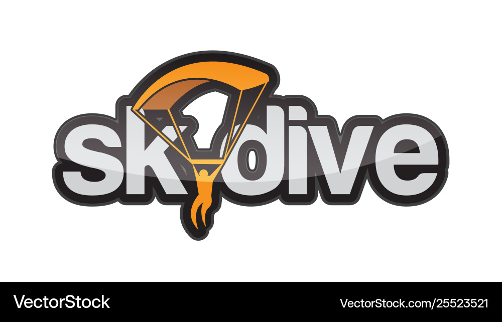 Skydiving Logo Template Royalty Free Vector Image